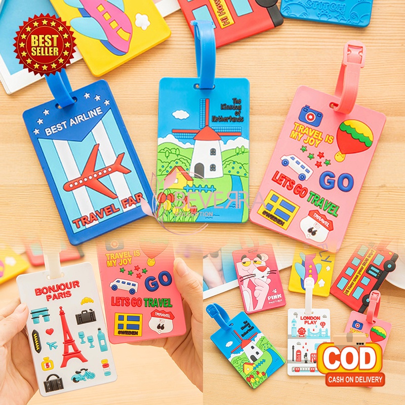 Jual Gantungan Tas Travel Tag Label Luggage Koper Name ID Card Motif ...