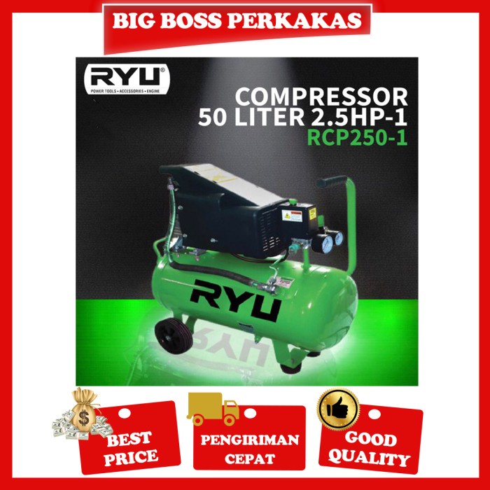 Jual Mesin Kompresor 2.5 Hp 50 Liter Rcp 250-1 Ryu / Air Compressor 2 ...