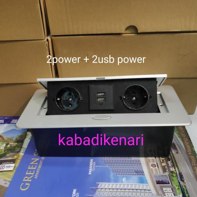Jual STOP KONTAK MEJA TANAM DOUBLE POWER USB DESKTOP OUTLET LANTAI ARDE ...