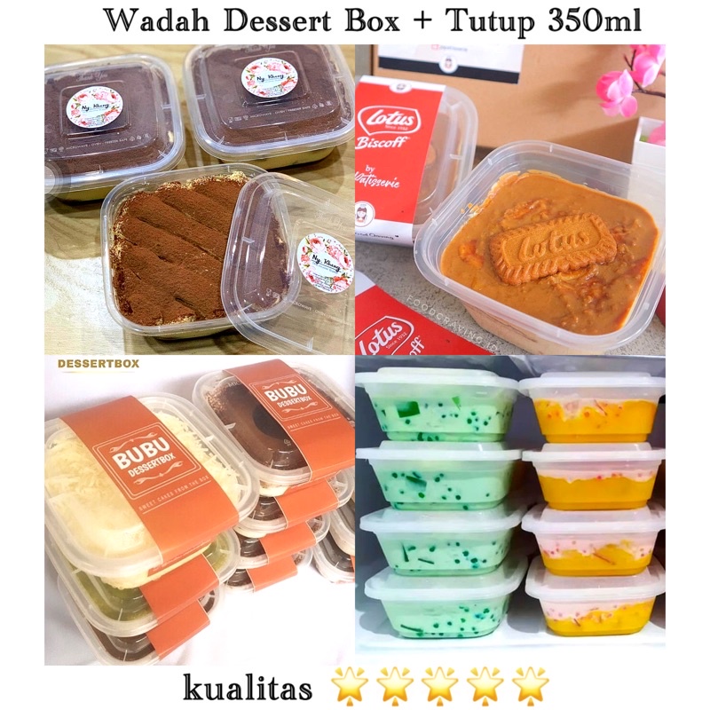 Jual Cup Kotak Dessert Box Tutup 350ml Wadah Dessert Box Cup Salad