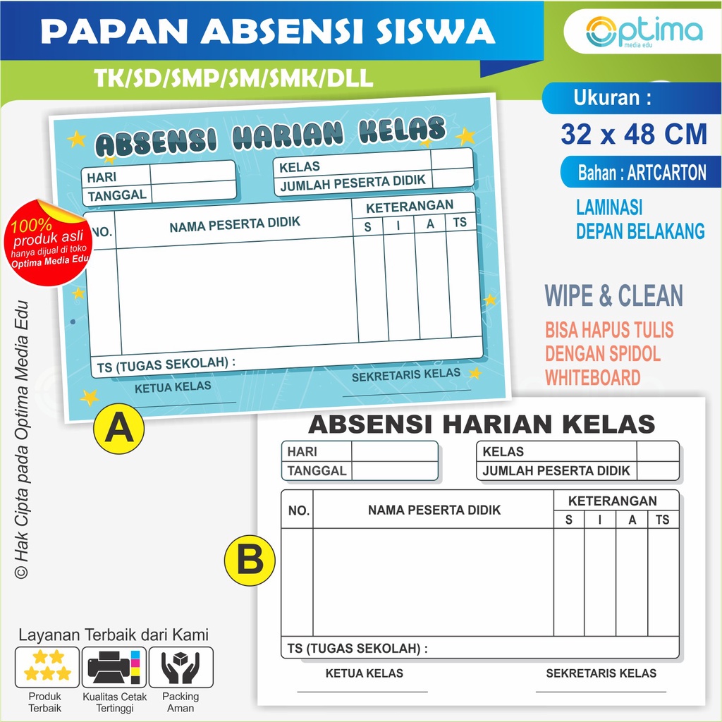 Jual POSTER PAPAN ABSENSI SISWA DI SEKOLAH BISA TULIS HAPUS | Shopee ...