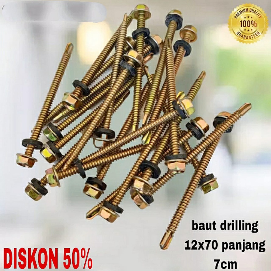 Jual 1 dus baut isi 200pcs baut drilling 7cm Self Drilling Screw 12 x ...