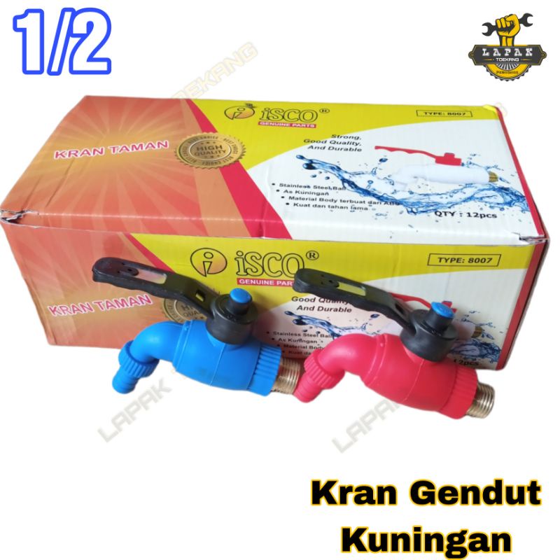 Jual Kran PVC Drat Kuningan Taman Gendut ISCO Engkol 1/2 Inchi | Shopee ...