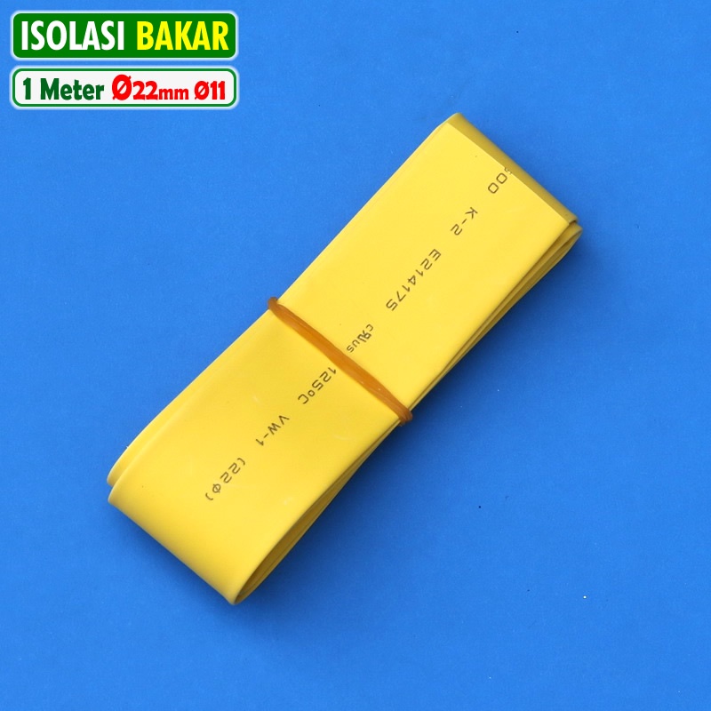 Jual Isolasi Bakar 22mm 1 Meter Susut Panas Pelindung Kabel Kuning ...