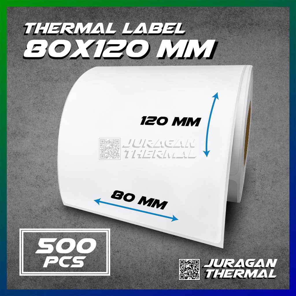 Jual Label Barcode Direct Thermal 80x120 80 x 120 mm Core 1" isi 500 Pcs | Shopee Indonesia