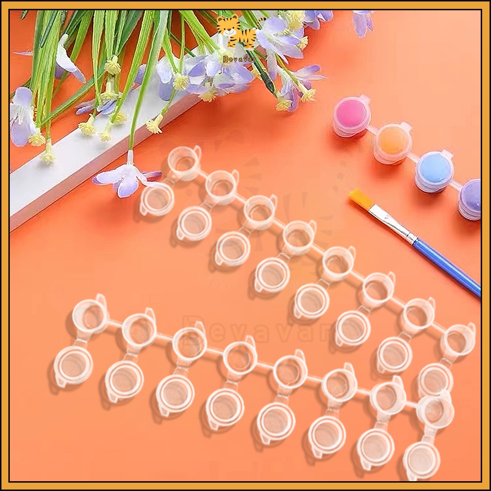 Jual wadah cat air kosong Pot cat plastik renteng 3ml & 5 ml | Shopee ...