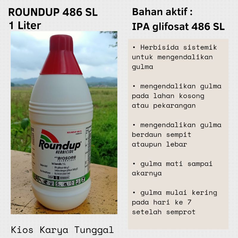 Jual Herbisida roundup 486 SL 1Liter obat racun rumput gulma | Shopee ...