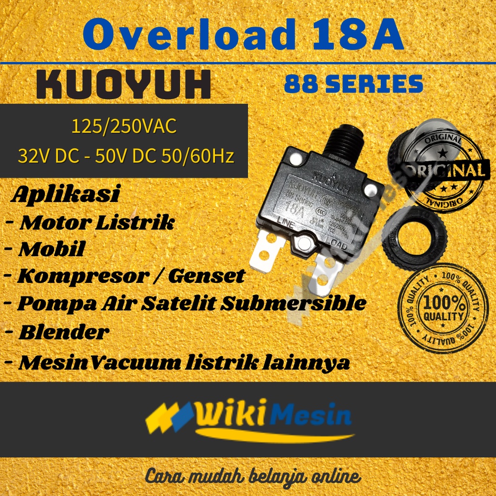 Jual Overload Kompresor Genset Motor Listrik 18A Kuoyuh 88 Series ...