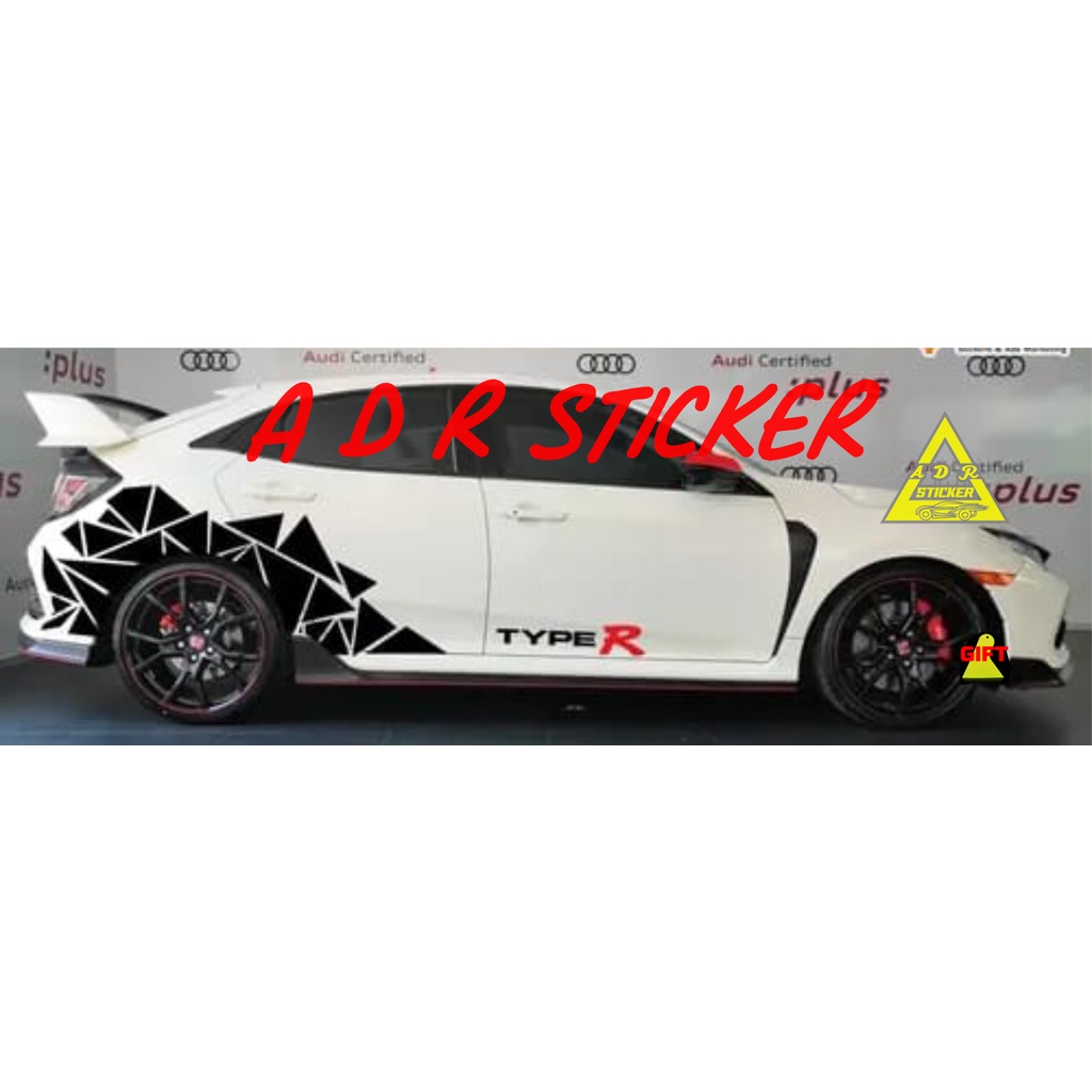 Jual CUTTING STICKER STIKER MOBIL CIVIC TYPE R SRTIPING STICKER MOBIL ...