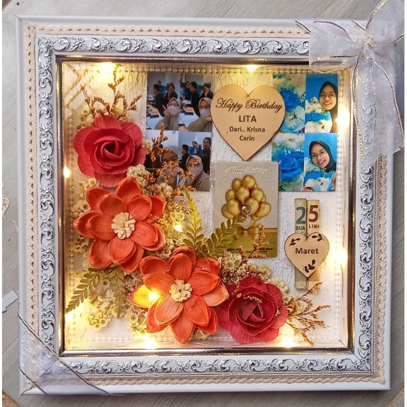Jual Bingkai / Frame 20x20. Bunga kering ini frame. frame3d/ frame ...