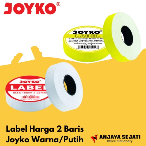 Jual Label Harga Roll Joyko 2 Baris Warna/Putih | Perpack(isi 10pcs ...