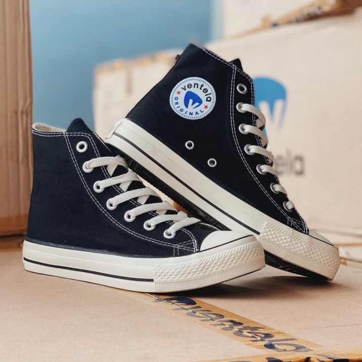 Jual Sepatu Ventela Ethnic High Black Natural Original | Shopee Indonesia