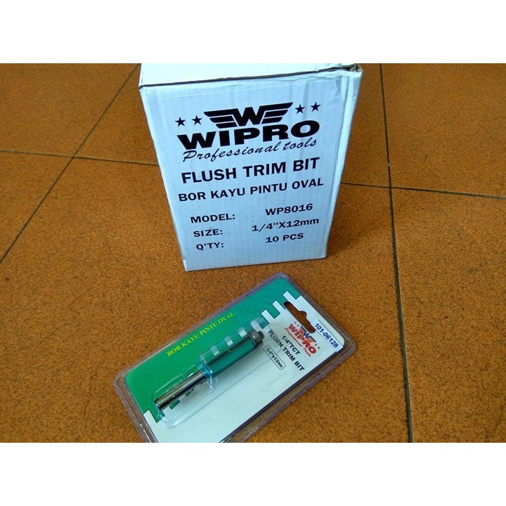 Jual mata router profil trimer bearing 1/4" 12mm flush trimmer straight ...