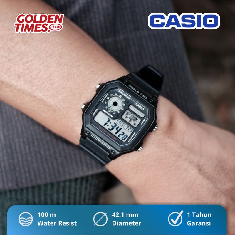 Jual Jam Tangan Casio AE-1200WH-1AVDF "Black" | Shopee Indonesia