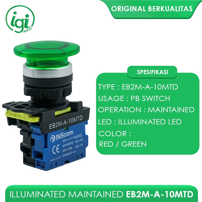 Jual PUSH BUTTON EMERGENCY MAINTAINED ILLUMINATED / PUSHBUTTON MUSHROOM ...