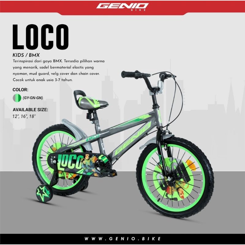 Jual (FREE GIFT)TURUN HARGA...Sepeda BMX GENIO LOCO NEW MUSIC 12 16 18 ...