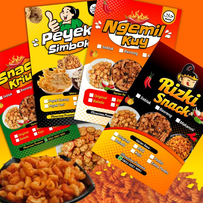 Jual ( isi 100 pcs stiker ) Stiker Jajanan Stiker Snack Stiker Label ...