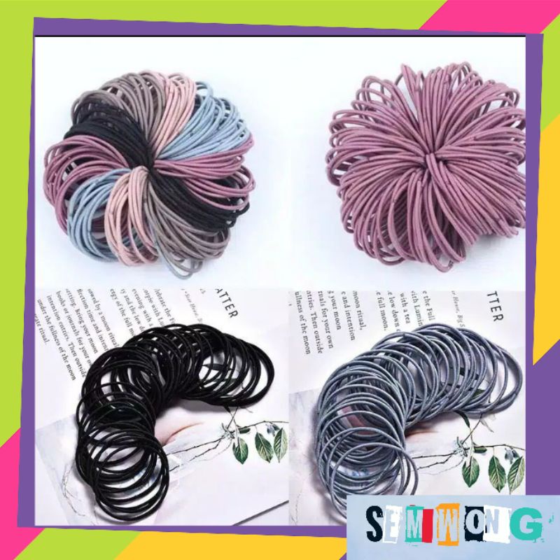 Jual Ikat Rambut Polos Gelang Karet Simpel Style Korea | Shopee Indonesia