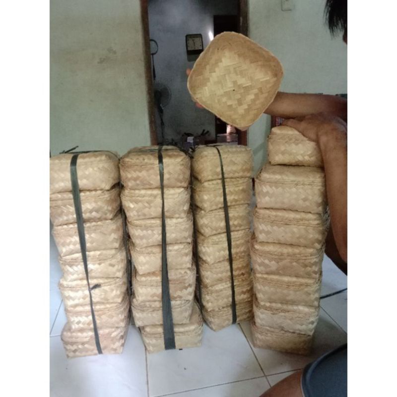 Jual Anyaman Besek Bambu 18x18 tinggi 8 cm per pcs besek pipiti nasi ...