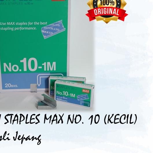Jual isi Staples max no.10-1M Original harga per box isi 20 pack kecil ...