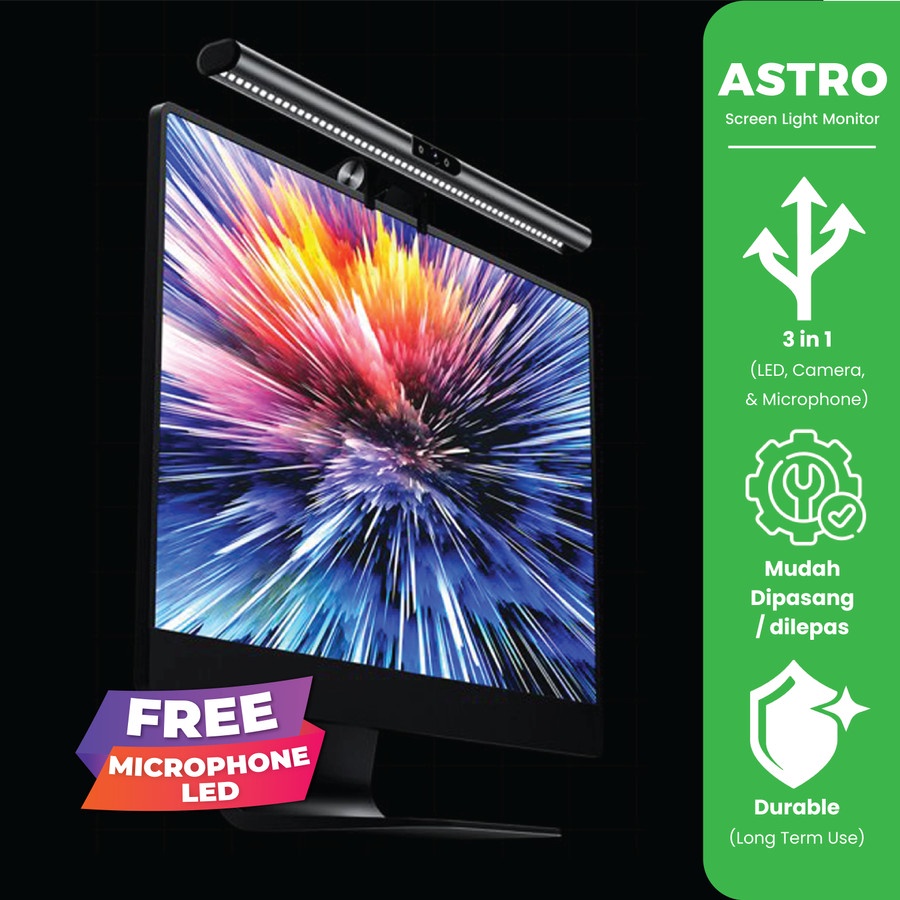 Jual ASTRO Screenbar 3 in 1 Screen Light Monitor 3in1 With HD Camera ...