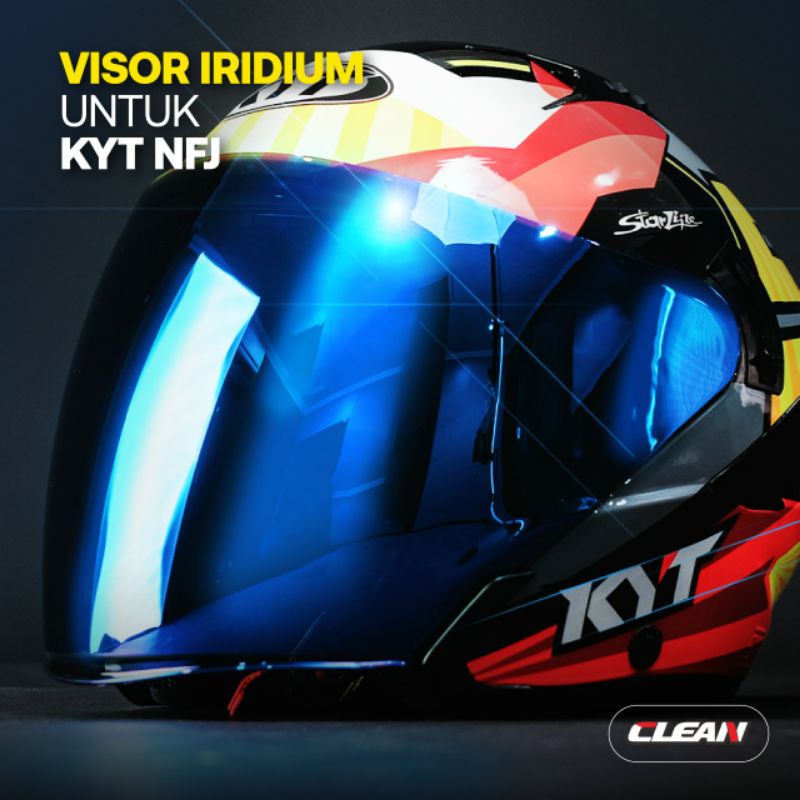 Jual CLEAN Kaca Helm Iridium (No.43) KYT NFJ Half face | Shopee Indonesia