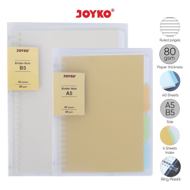 Jual BINDER NOTE A5 DAN B5 JOYKO TRANSPARAN TP-P | MAP BINDER JOYKO ...
