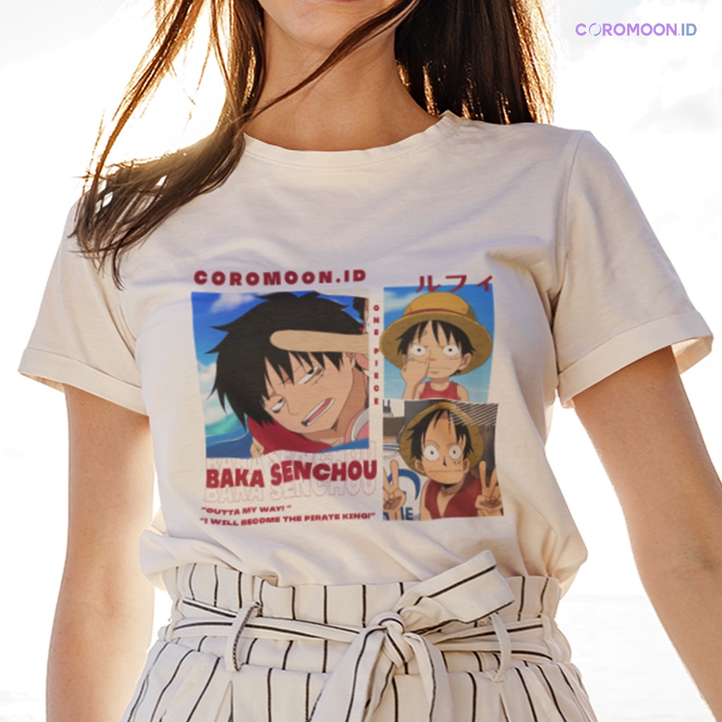 Jual BAKA SENCHOU! - Monkey D. Luffy - Kaos One Piece | Shopee Indonesia
