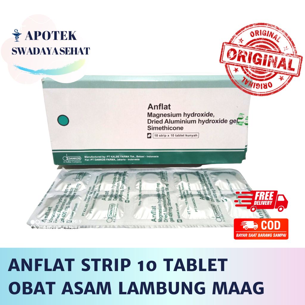 Jual ANFLAT Strip 10 Tablet - Obat Asam Lambung Nyeri Perut Maag ...