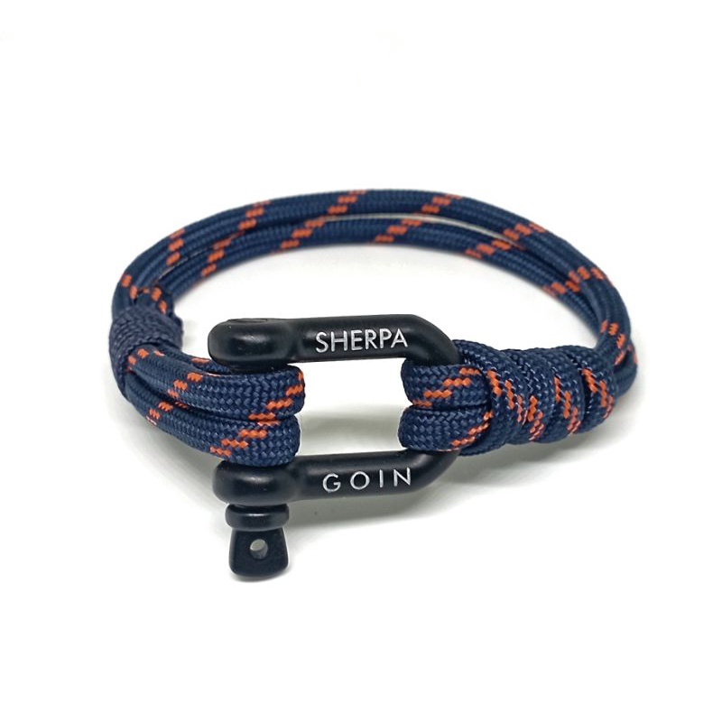 Jual Sherpa Gelang shackle nautical tali paracord navy x oren | Shopee ...