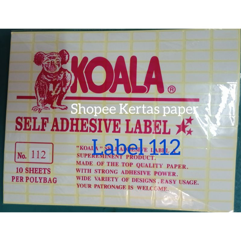Jual Label Koala 112 self adhesive label harga sticker kecil | Shopee ...