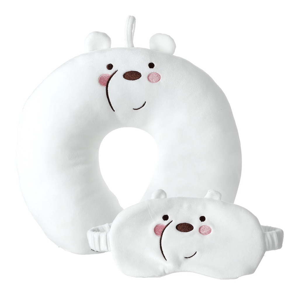 Jual MINISO Bantal Leher Travel Masker Mata Tidur We bare Bears Bantal ...