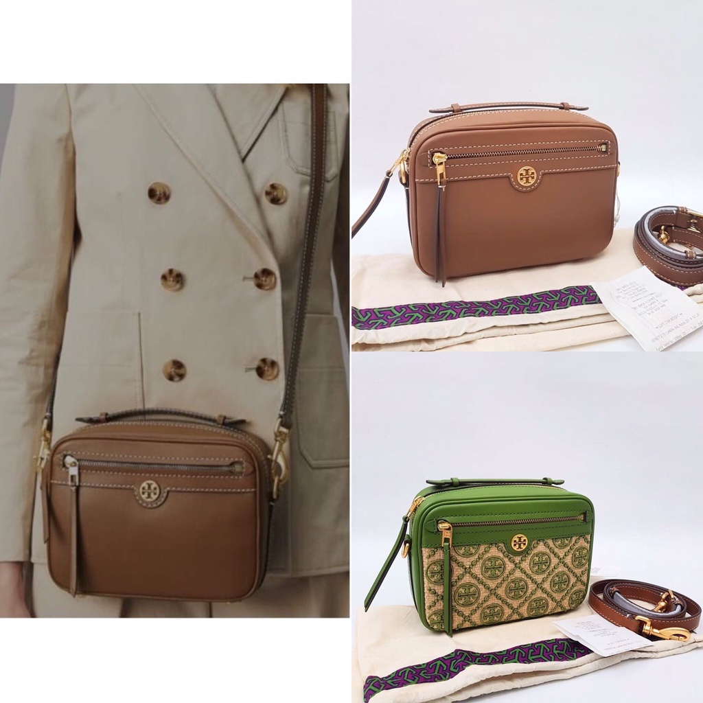 Jual TORY BURCH T MONOGRAM STRAW CAMERA BAG ORIGINAL | Shopee Indonesia