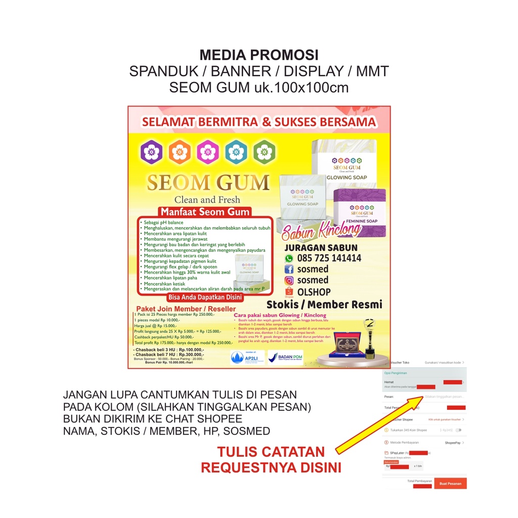Jual SEOM GUM Banner Spanduk 1meter | Shopee Indonesia