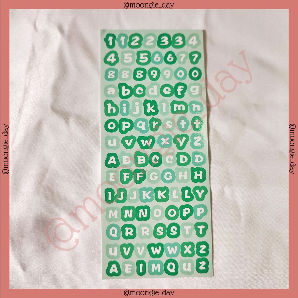 Jual 1 LEMBAR STIKER KERTAS TEMA ALFABET HURUF KAPITAL NUMBER ANGKA ...