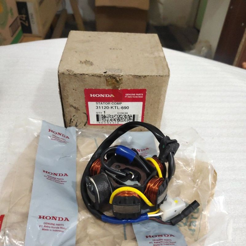 Jual (COD) stator spol Spool spul spull assy plus pulser HONDA Supra fit new - revo 100 lama old ...