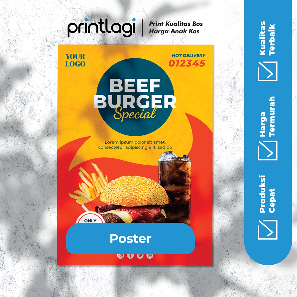 Jual Cetak Poster / Print A4 Bahan Tebal AC260 / Laminasi Glossy ...