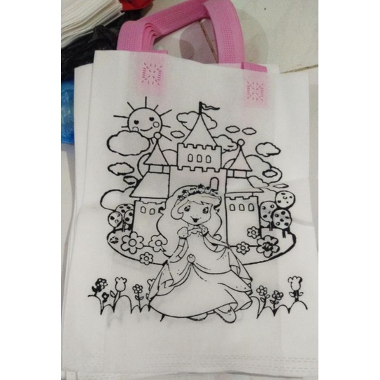 Jual Tas spunbond mewarnai melukis DIY tas anak | Shopee Indonesia
