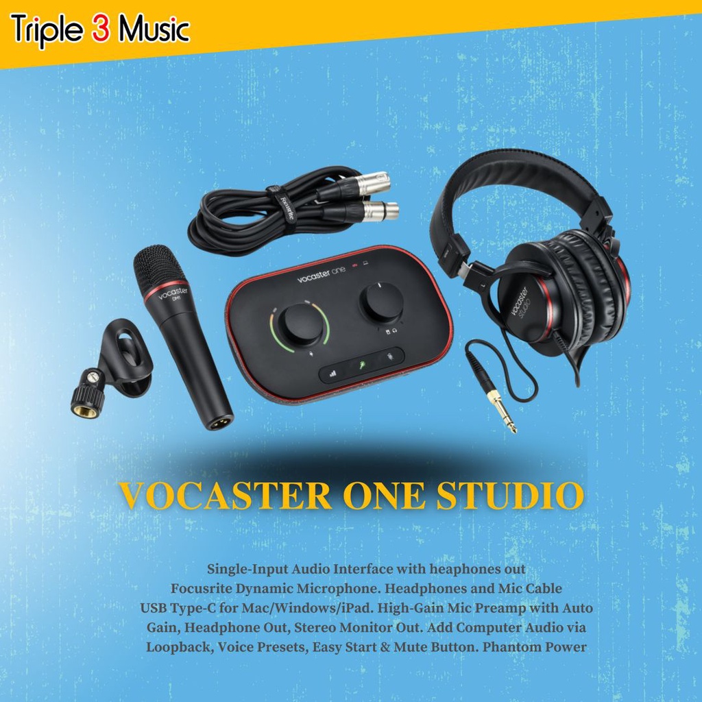 Jual FOCUSRITE VOCASTER ONE STUDIO PODCAST AUDIO INTERFACE | Shopee ...