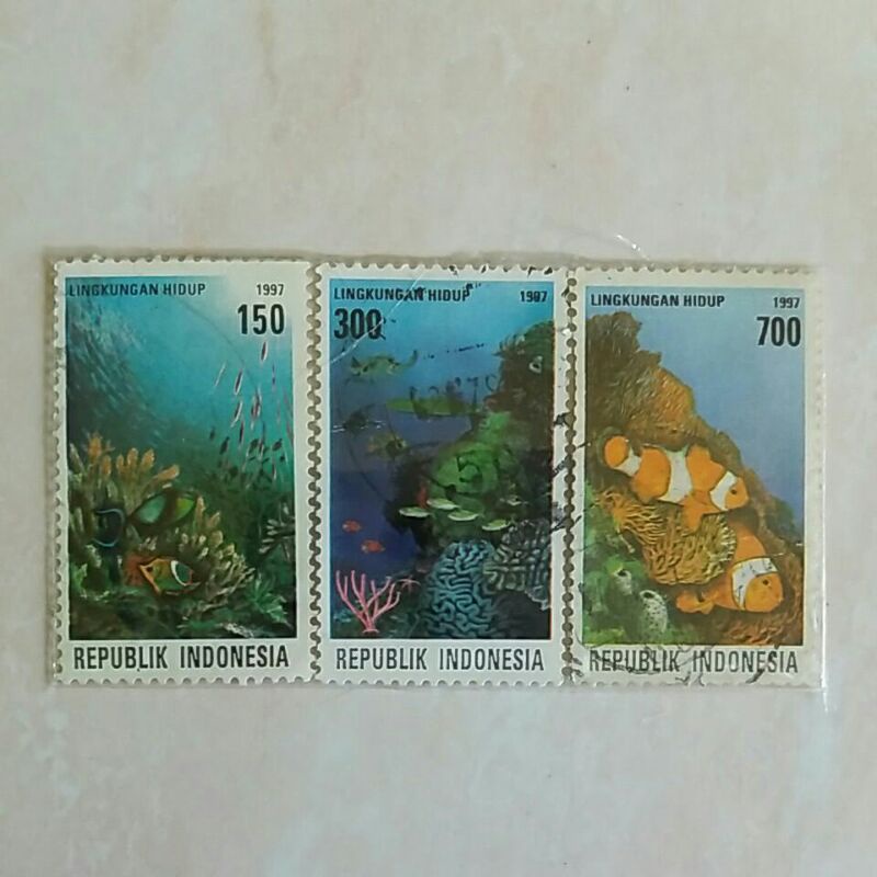 Jual (AC) Perangko Indonesia 1997 Lingkungan Hidup Set Lengkap 3pcs ...