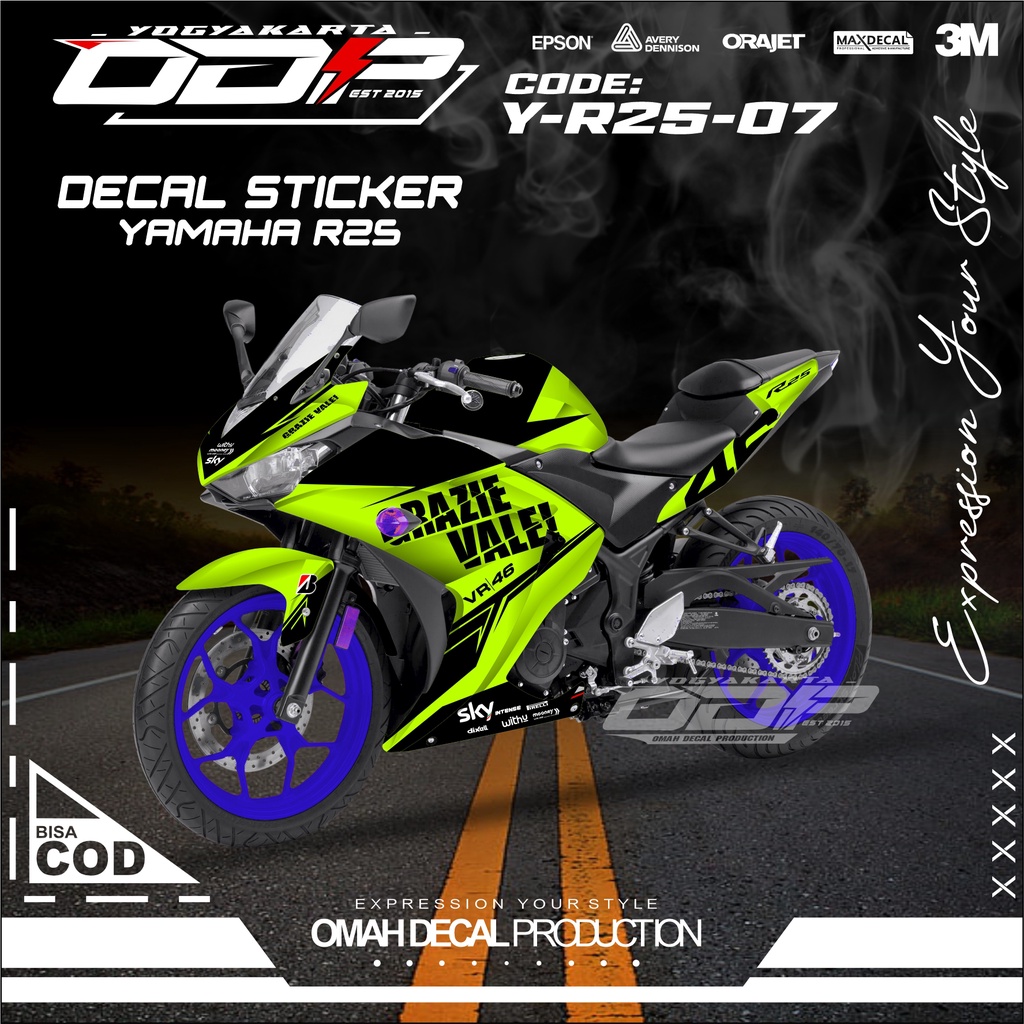 Jual DECAL R25 FULL BODY YAMAHA DEKAL R25 MOTOR YAMAHA MODEL SIMPLE ...