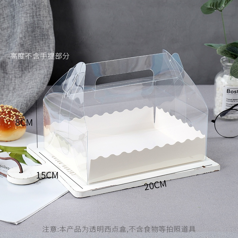 Jual Kotak Mika Kue Roll | Tempat Kue Dessert | Transparent Portable ...