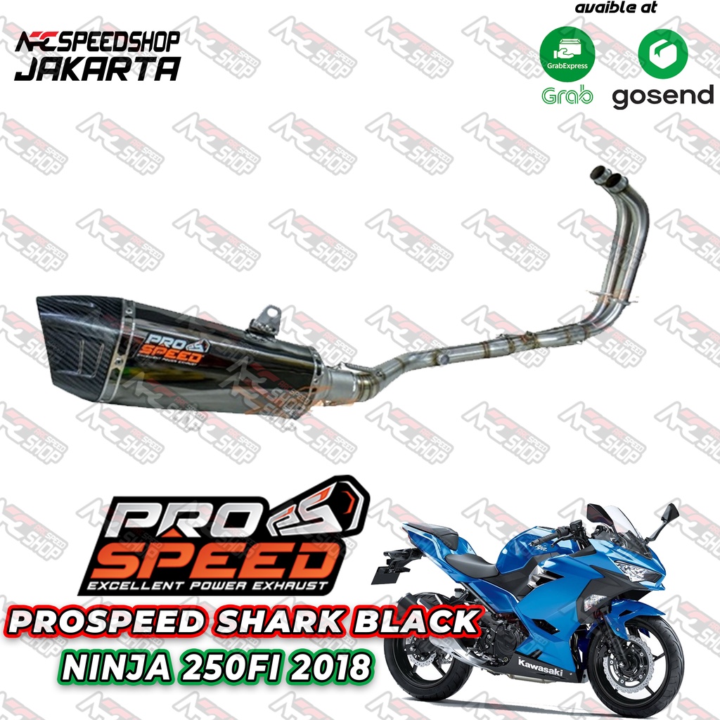 Jual Knalpot Prospeed Shark Black New Kawasaki New Ninja 2018 2019 2020 ...