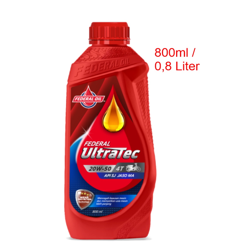 Jual Oli Federal UT UltraTec 800ml 20w50 4T 0.8L Oil Motor Grand Supra ...