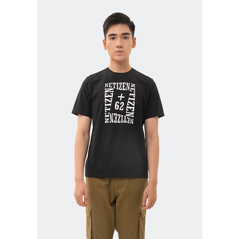 Jual MANZONE Kaos Pria Lengan Pendek NETIZEN - BLACK | Shopee Indonesia