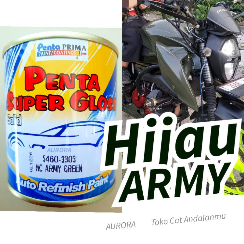 Jual Cat Hijau Army Penta Super Gloss Armi Green Gren Ijo Solid ...