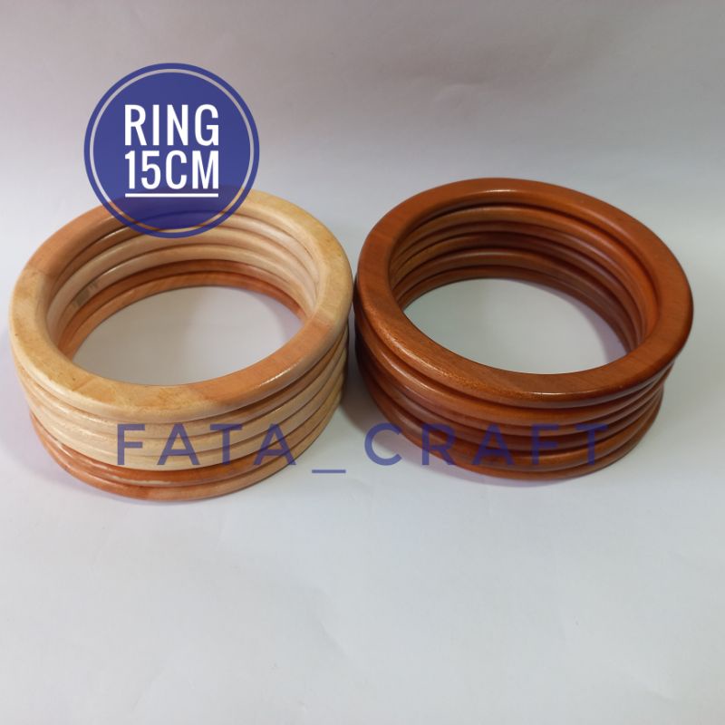 Jual RING BULAT KAYU DIAMETER 15CM UNTUK PEGANGAN TAS MACHRAME DAN ...