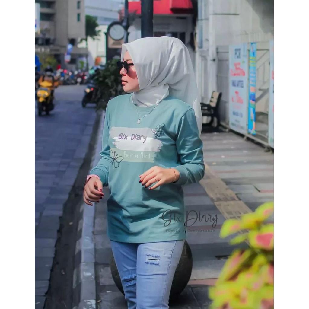 Jual Baju Kaos Atasan Blus Pakaian Six Diary Bahan Import Adem Tebal ...