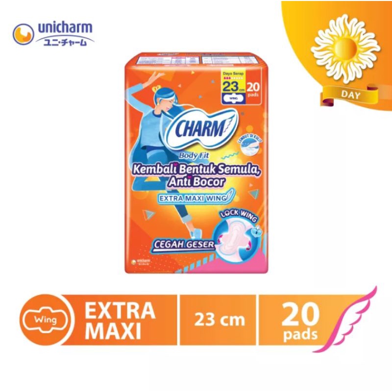 Jual Charm Body fit extra maxi 23cm wing 20 pads | Shopee Indonesia