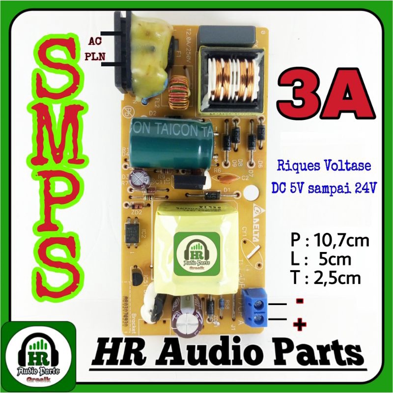 Jual SMPS 3A DC 5V 6V 9V 12V 15V 18V 20V 24V Tone Control Bisa Riques ...